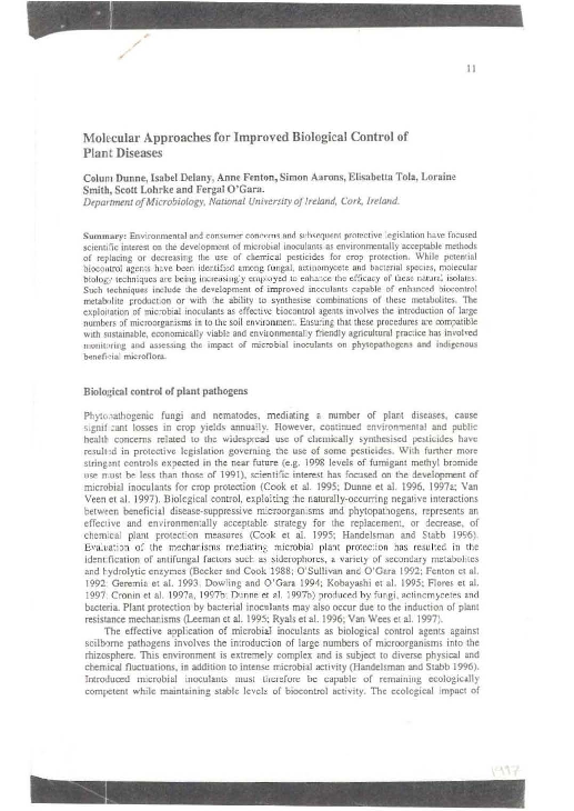 (PDF) Molecular approaches for improved biological control of plant ...