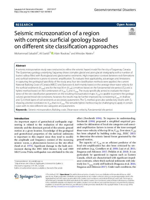 (PDF) Seismic microzonation of a region with complex surficial geology based on different site ...
