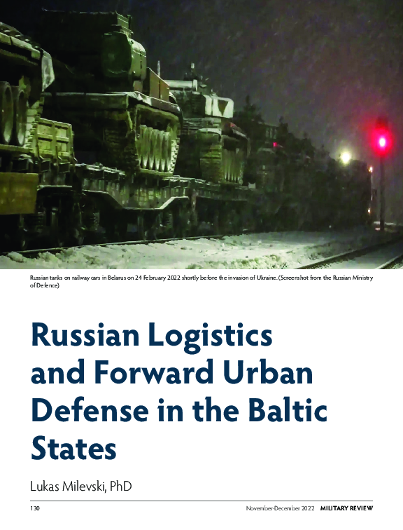 (PDF) Russian Logistics and Forward Urban Defense in the Baltic States
