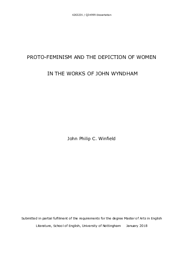 (DOC) Proto-Feminism and the Depiction of Women in the Works of John ...