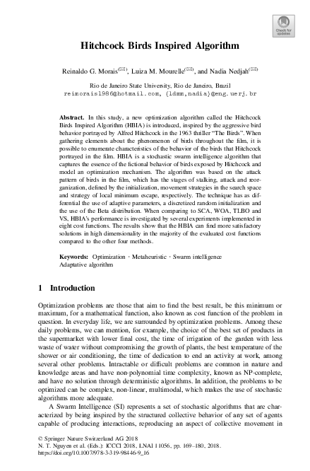 (PDF) Hitchcock Birds Inspired Algorithm