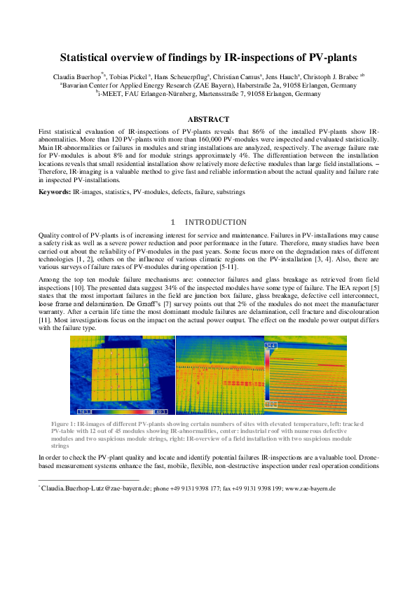 (PDF) Statistical overview of findings by IR-inspections of PV-plants ...