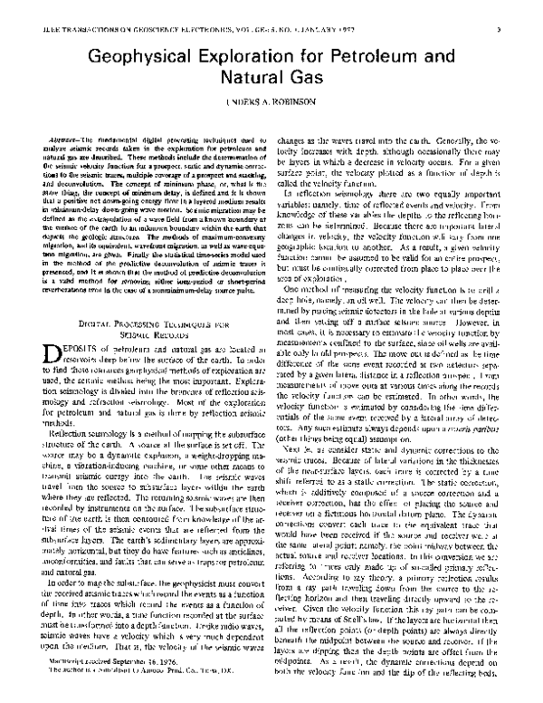 (PDF) Geophysical Exploration for Petroleum and Natural Gas