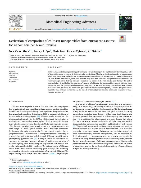 (PDF) Derivation of composites of chitosan-nanoparticles from ...