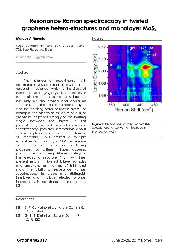 (PDF) Resonance Raman spectroscopy in twisted graphene hetero ...