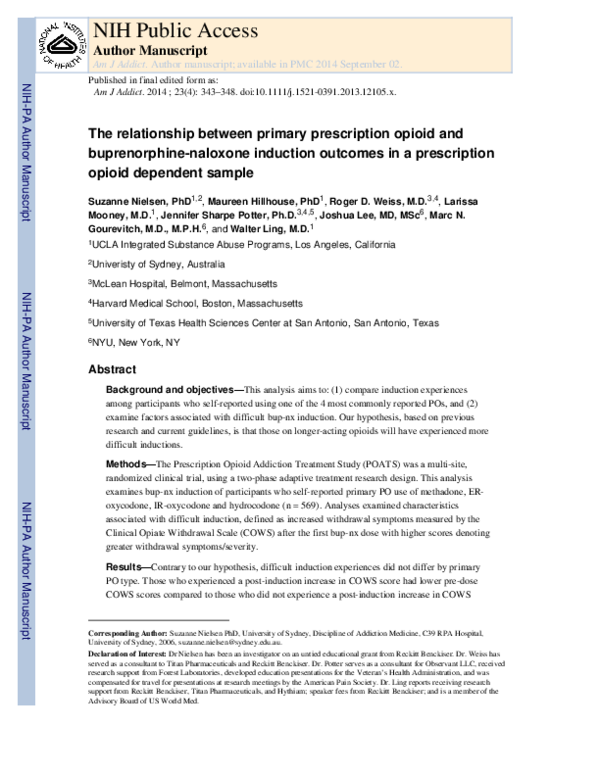 (PDF) The relationship between primary prescription opioid and ...