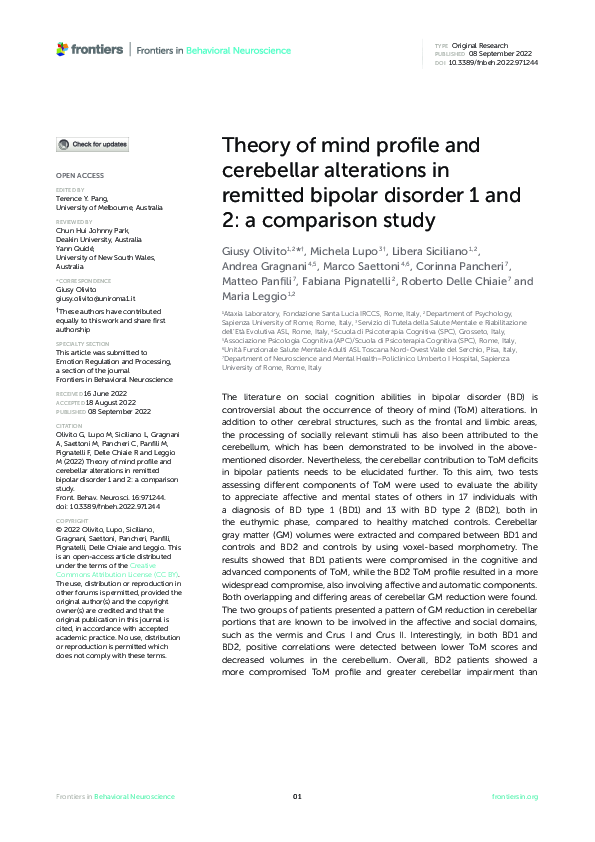 (PDF) Theory of mind profile and cerebellar alterations in remitted ...