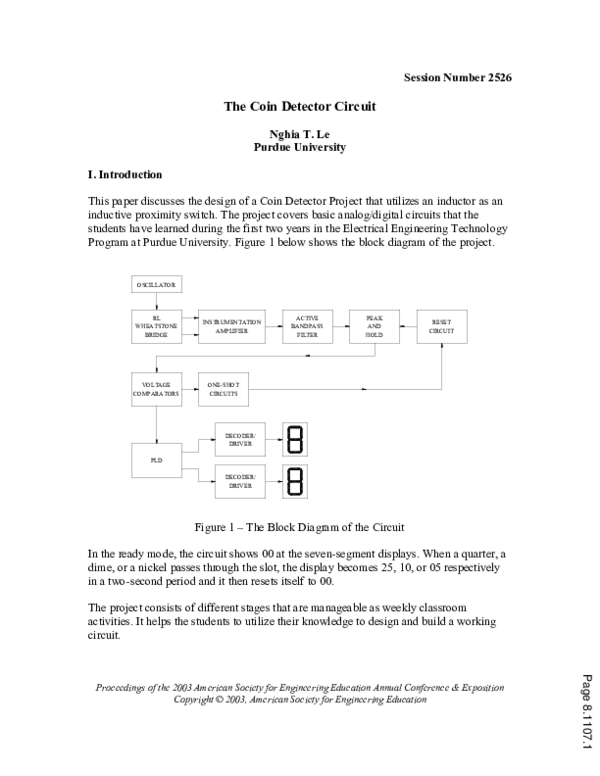 (PDF) The Coin Detector Circuit