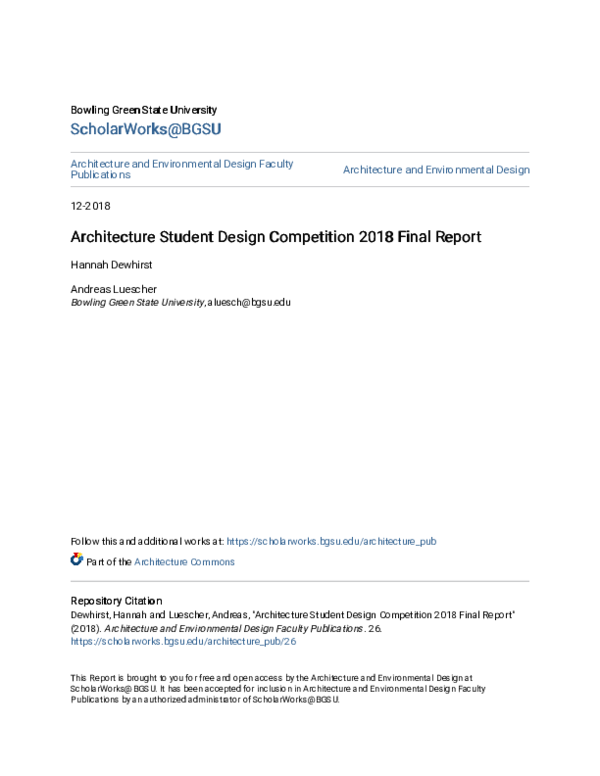(PDF) Architecture Student Design Competition 2018 Final Report