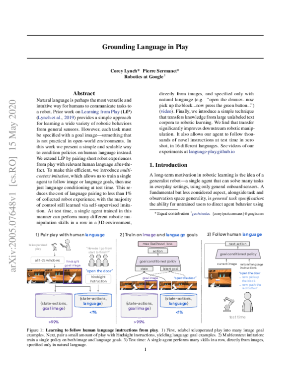 (PDF) Grounding Language in Play