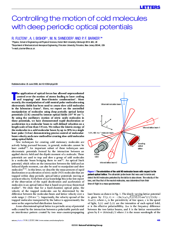 (PDF) Controlling the motion of cold molecules with deep periodic ...