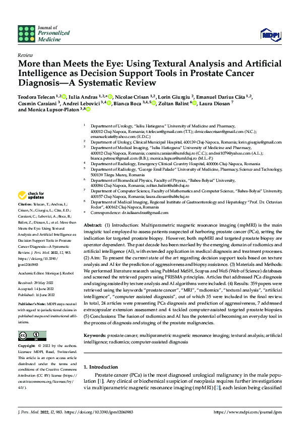 (PDF) More than Meets the Eye: Using Textural Analysis and Artificial Intelligence as Decision ...
