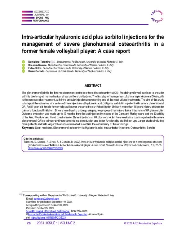 (PDF) Intra-articular hyaluronic acid plus sorbitol injections for the ...