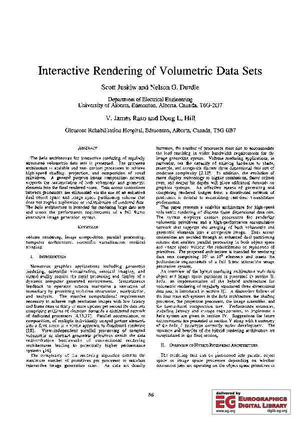 Pdf Interactive Rendering Of Volumetric Data Sets