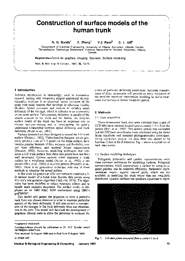 (PDF) Construction of surface models of the human trunk