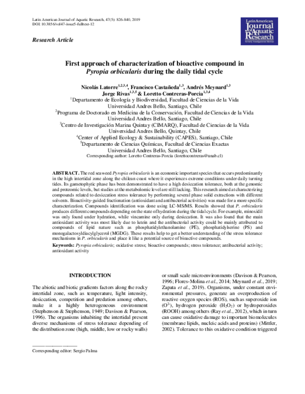 (PDF) First approach of characterization of bioactive compound in ...