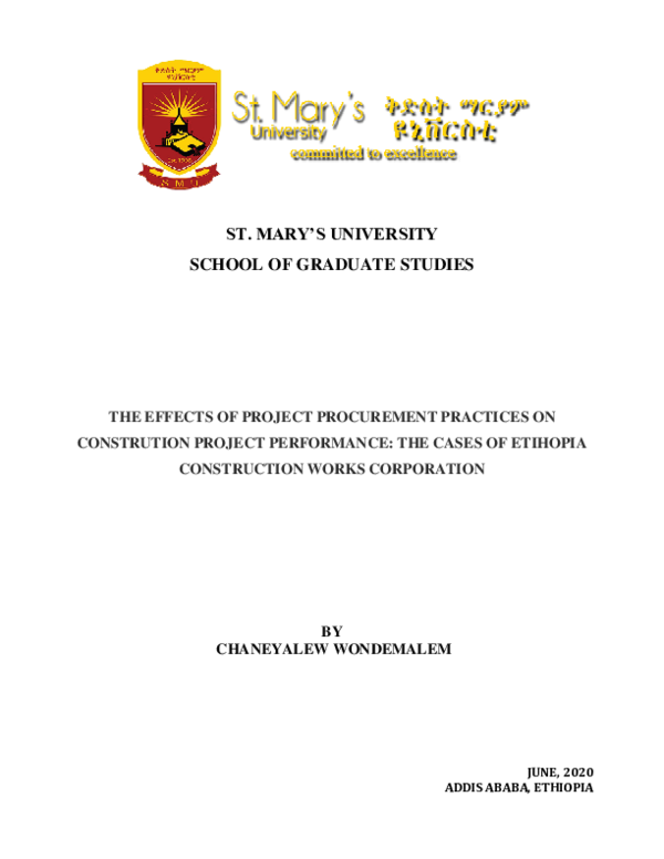 (PDF) The Effects of Project Procurement Practices on Constrution Project Performance: The Cases ...
