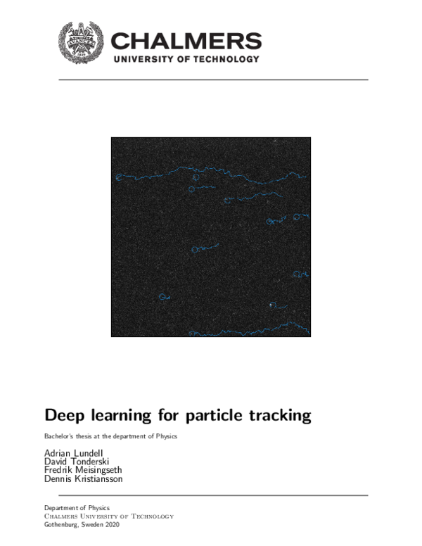(PDF) Deep learning for particle tracking