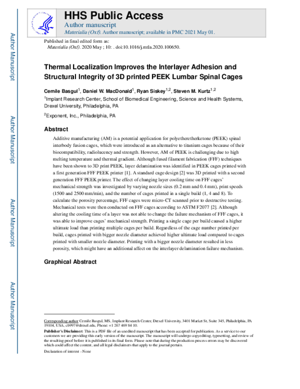 (PDF) Thermal localization improves the interlayer adhesion and ...