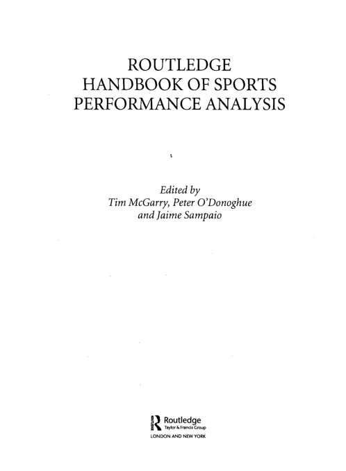 (PDF) Routledge Handbook of Sports Performance Analysis