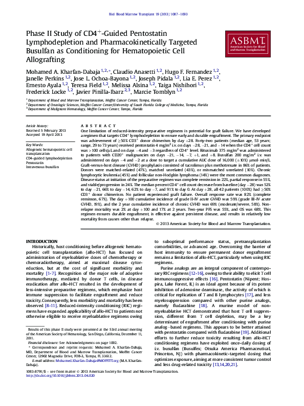 (PDF) Phase II Study of CD4+-Guided Pentostatin Lymphodepletion and ...
