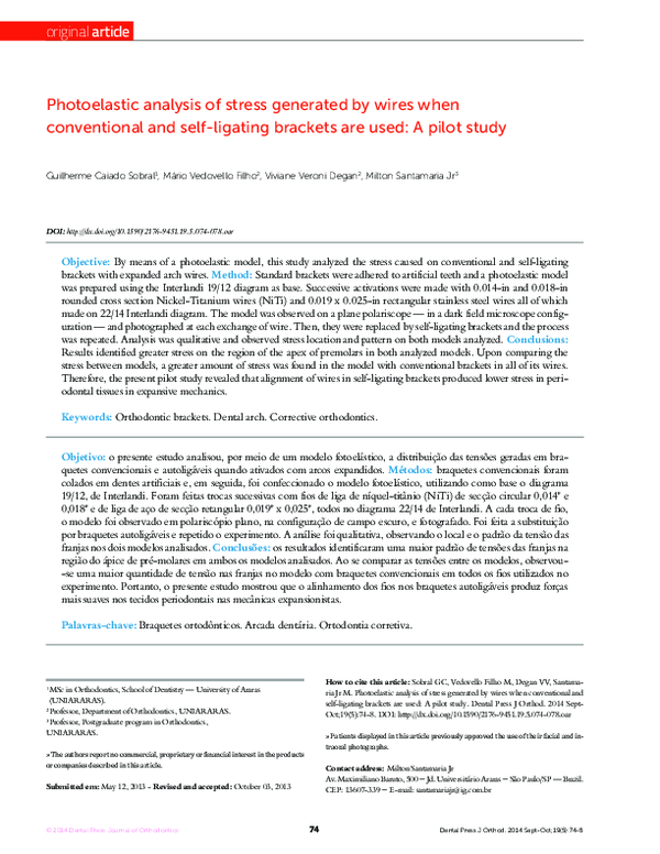(PDF) Photoelastic analysis of stress generated by wires when ...