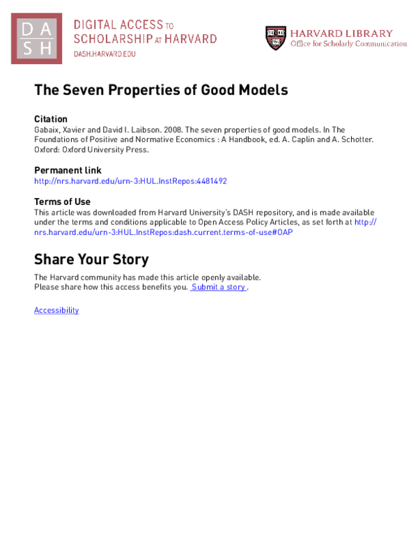 (PDF) The Seven Properties of Good Models