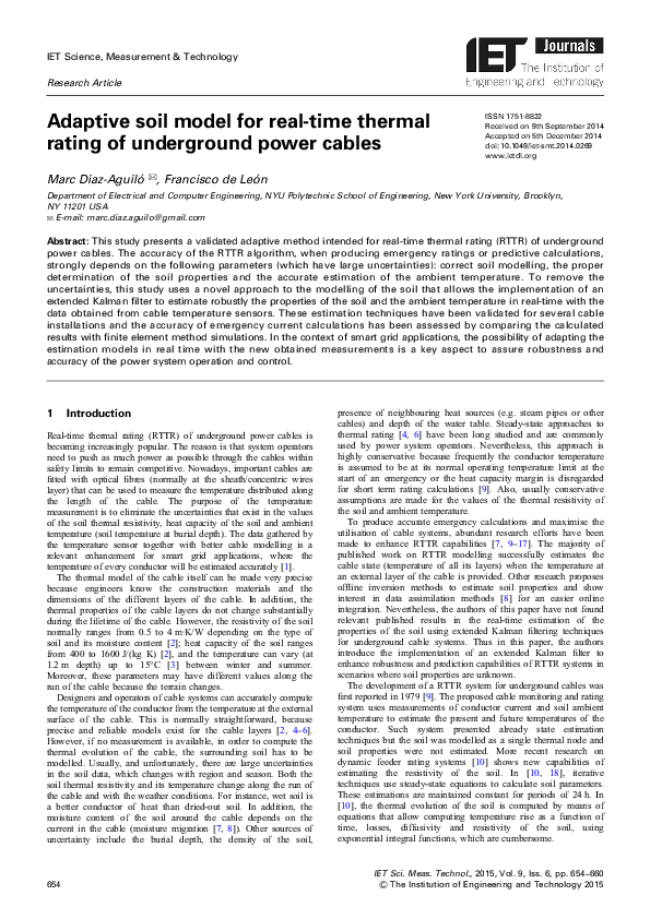 (PDF) Adaptive soil model for real-time thermal rating of underground ...