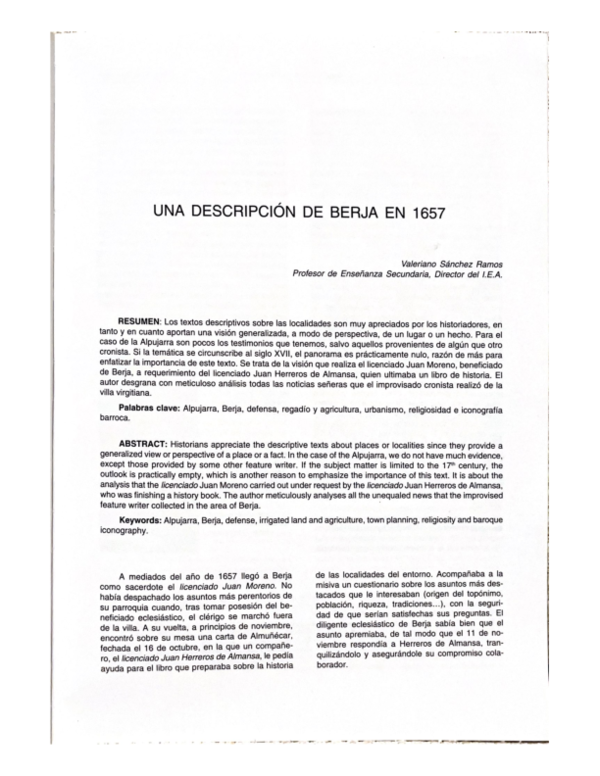 (PDF) UNA DESCRIPCIÓN DE BERJA EN 1657