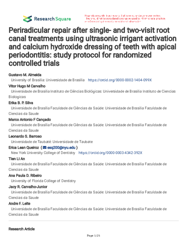 (PDF) Periradicular repair after single- and two-visit root canal ...