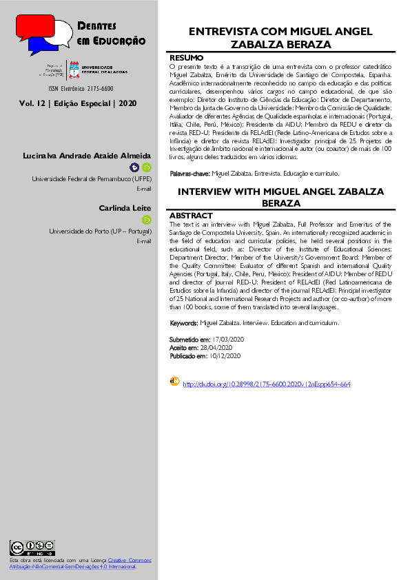 (PDF) Entrevista com Miguel Angel Zabalza Beraza