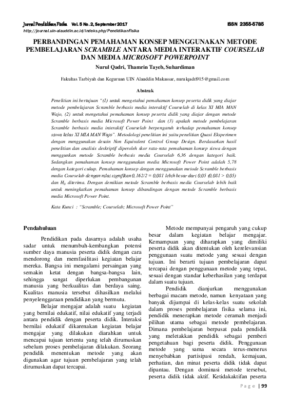 (PDF) Perbandingan Pemahaman Konsep Menggunakan Metode Pembelajaran ...