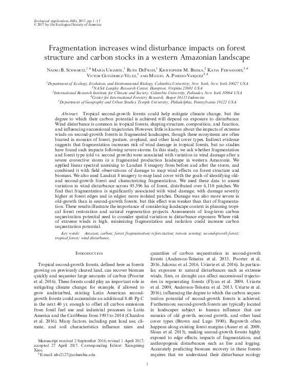 (PDF) Fragmentation increases wind disturbance impacts on forest ...