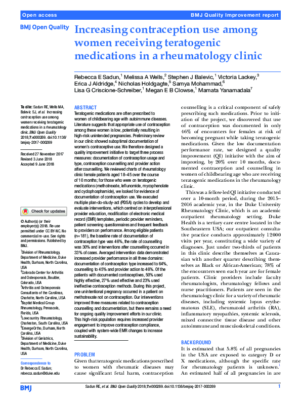 (PDF) Increasing contraception use among women receiving teratogenic ...