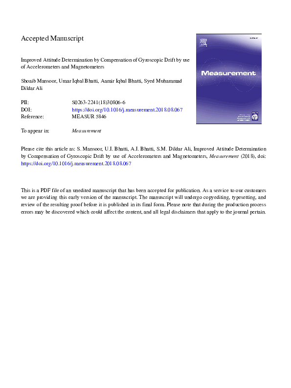 (PDF) Improved attitude determination by compensation of gyroscopic ...