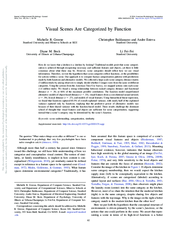 (PDF) Visual scenes are categorized by function