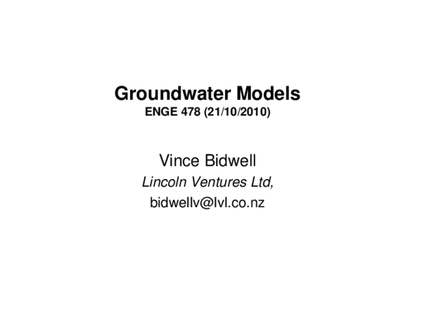 (PDF) Groundwater models