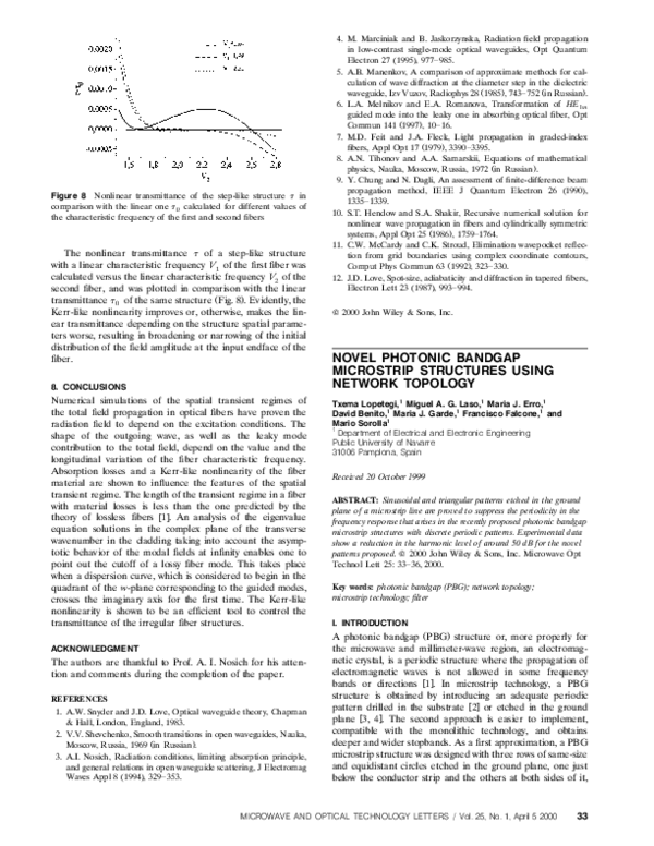 (PDF) Novel photonic bandgap microstrip structures using network ...