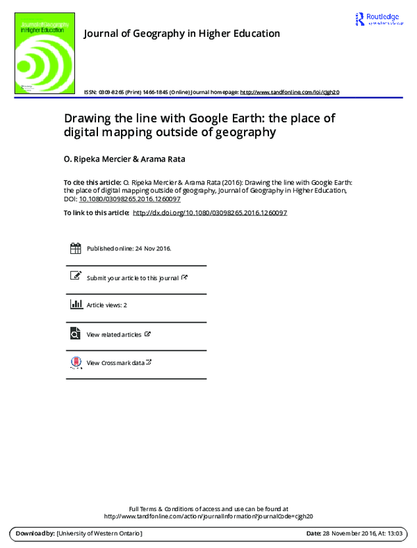(PDF) Drawing the line with Google Earth: the place of digital mapping ...
