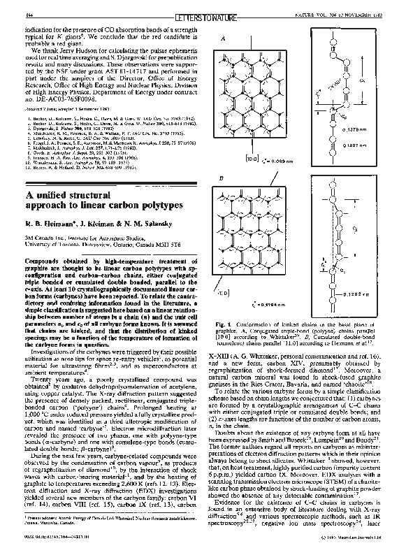 (PDF) A unified structural approach to linear carbon polytypes