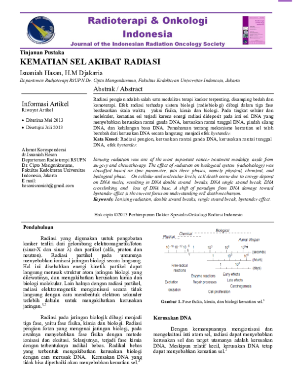 (PDF) Kematian Sel Akibat Radiasi