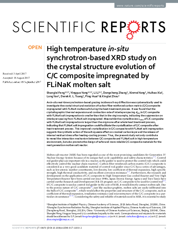 (PDF) High temperature in-situ synchrotron-based XRD study on the ...