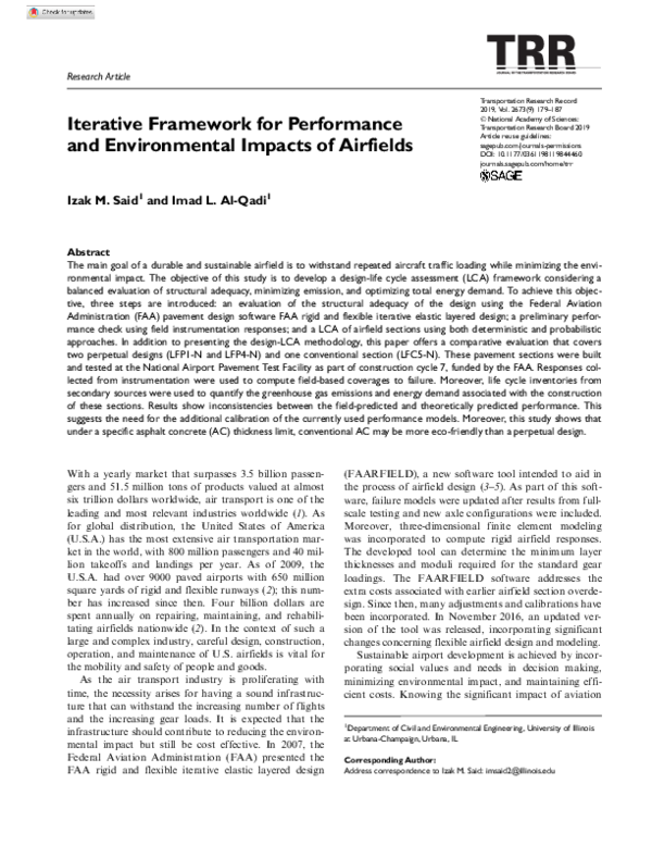 (PDF) Iterative Framework for Performance and Environmental Impacts of ...