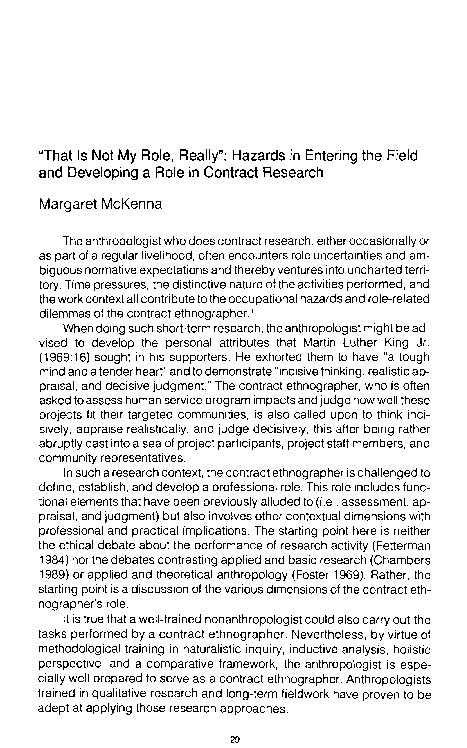 (PDF) That Is Not My Role, Really": Hazards in Entering the Field and ...