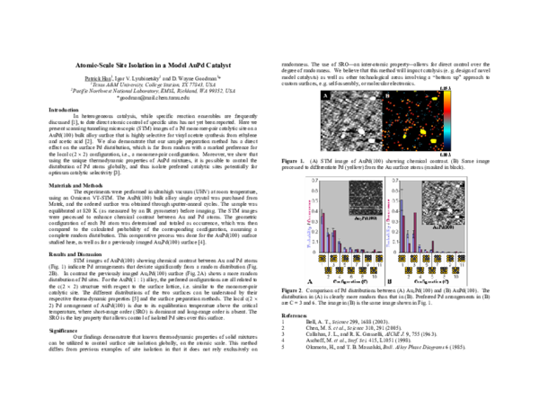 (PDF) Atomic-Scale Site Isolation in a Model AuPd Catalyst