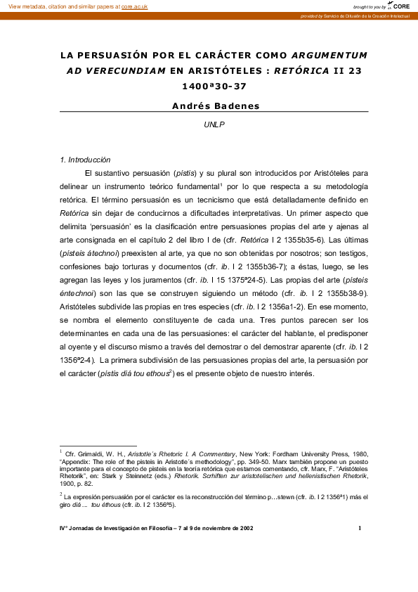 (PDF) La persuasión por el carácter como argumentum ad verecundiam en ...