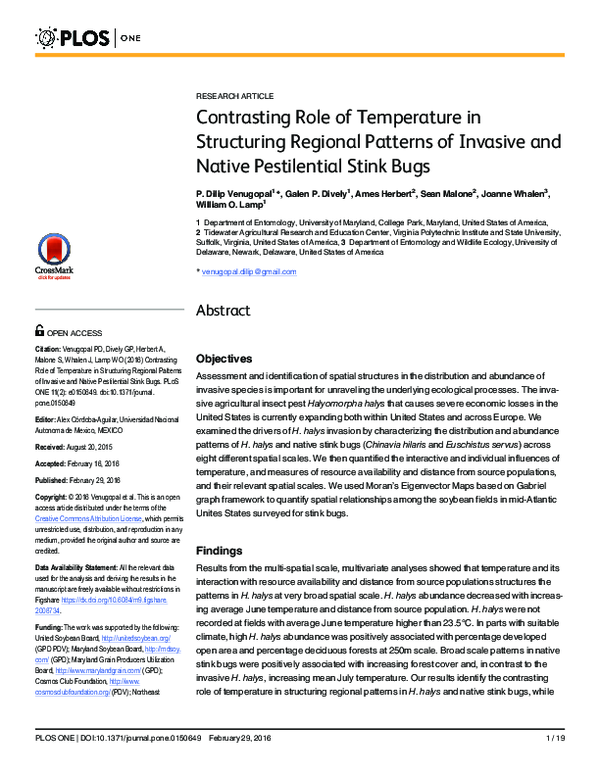 (PDF) Contrasting Role of Temperature in Structuring Regional Patterns ...