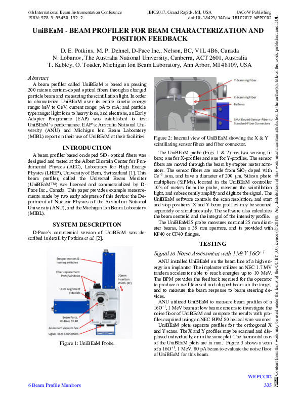 (PDF) UniBEaM - Beam Profiler for Beam Characterization and Position ...