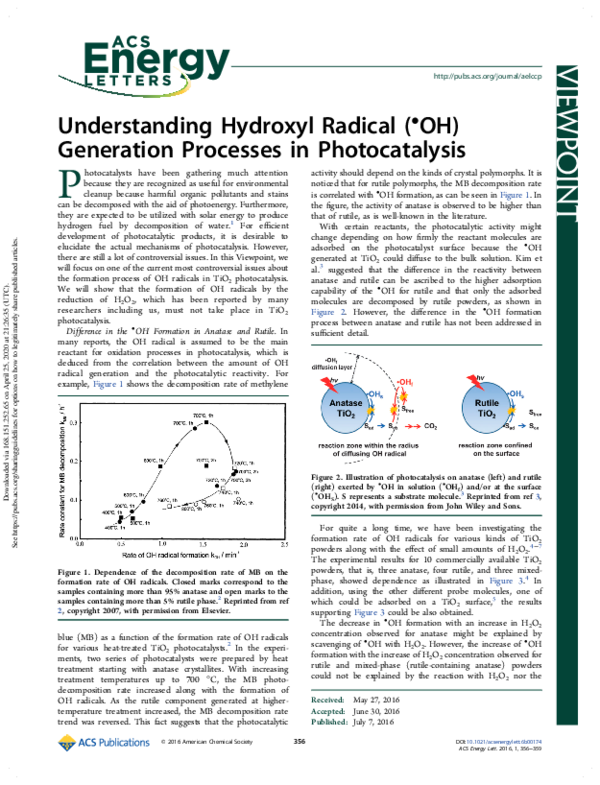 (PDF) Understanding Hydroxyl Radical (•OH) Generation Processes in ...