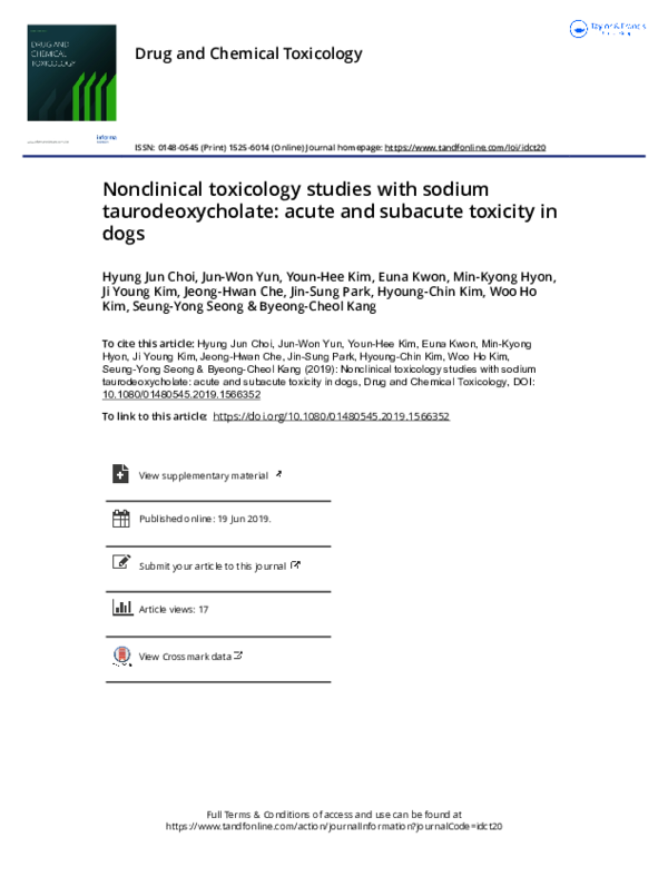 (PDF) Nonclinical toxicology studies with sodium taurodeoxycholate ...